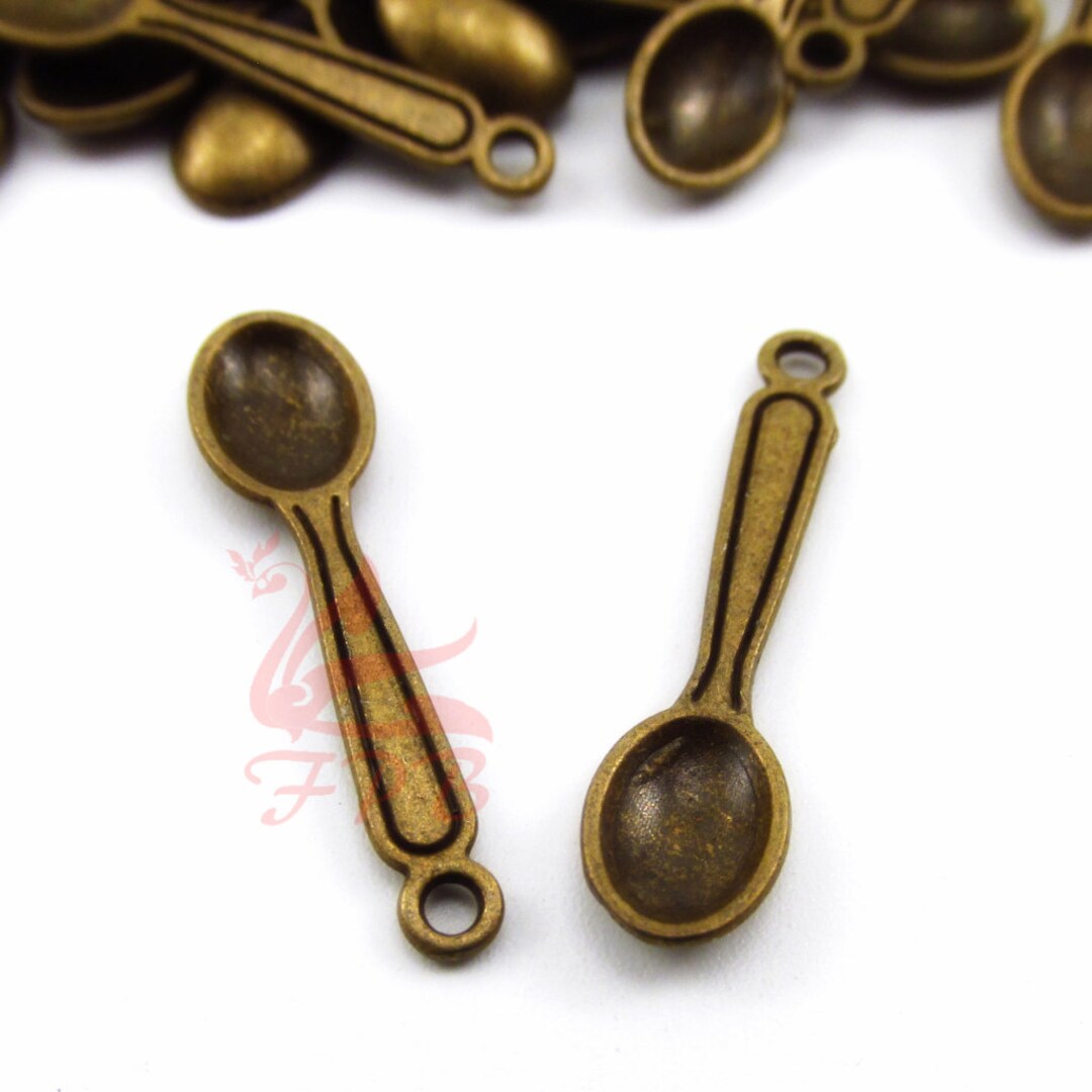 10 Spoon Charms 24mm Wholesale Antiqued Bronze Kitchen Food Pendants ...