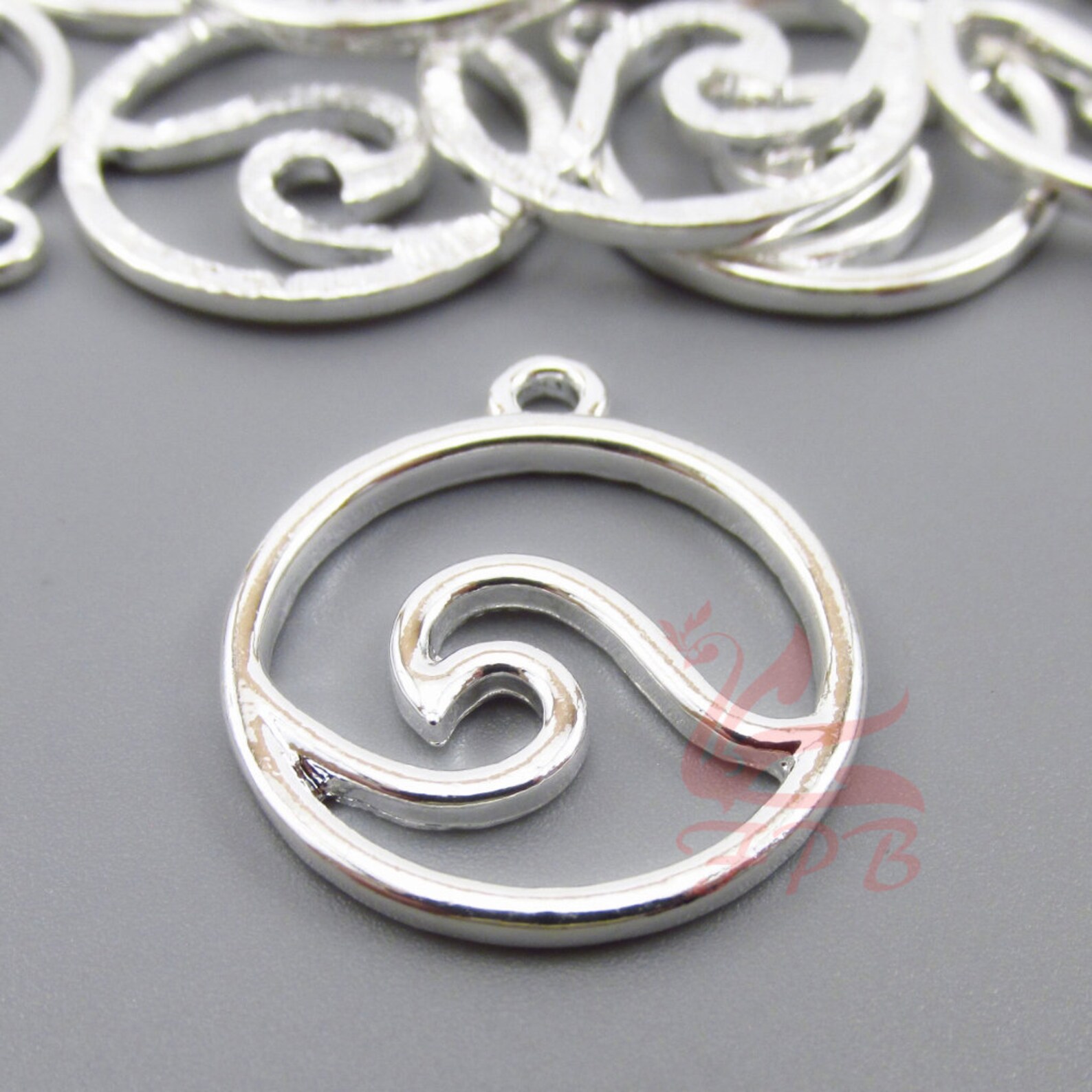 2 Ocean Wave Charms 25mm Wholesale Gold Plated Surfing - Etsy