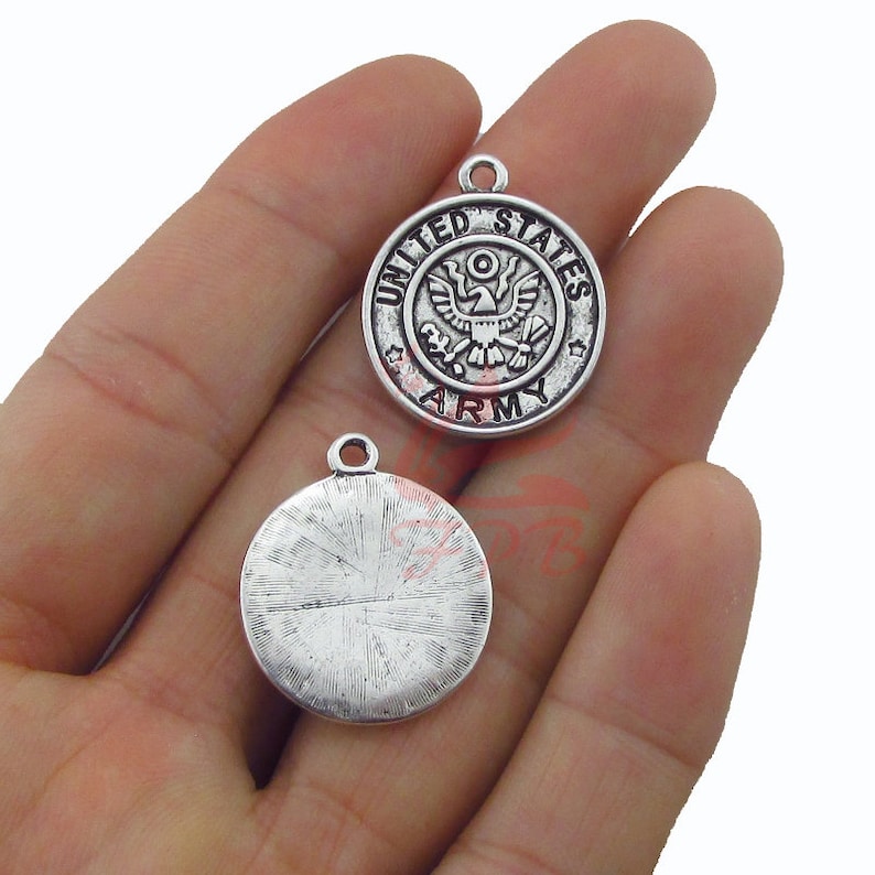 5 Army Charms 23mm Wholesale Antiqued Silver Plated Pendants - Etsy