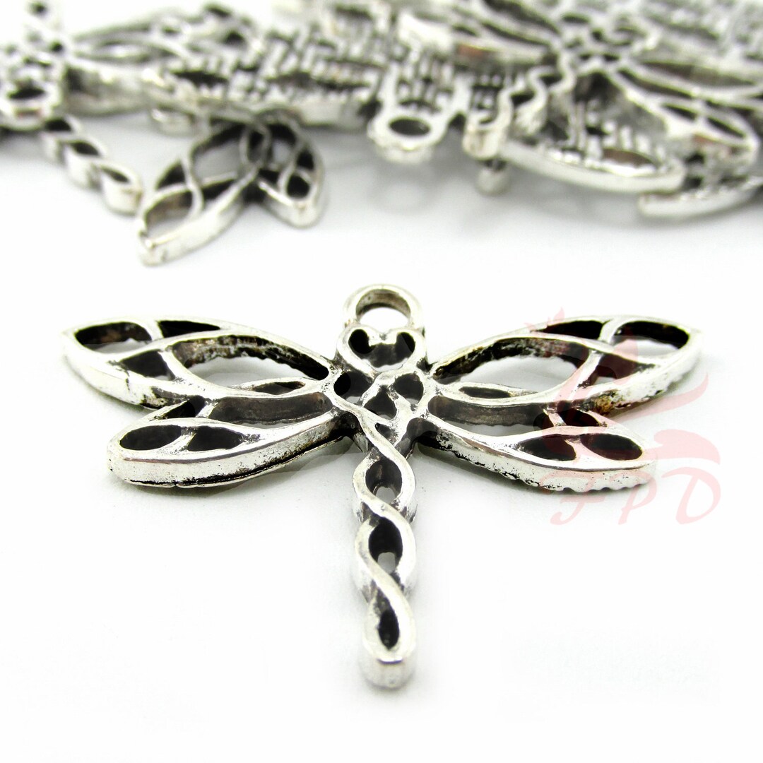 5 Celtic Knot Dragonfly Charms 32mm Wholesale Antiqued Silver Plated Pendants SC0859531 - Etsy