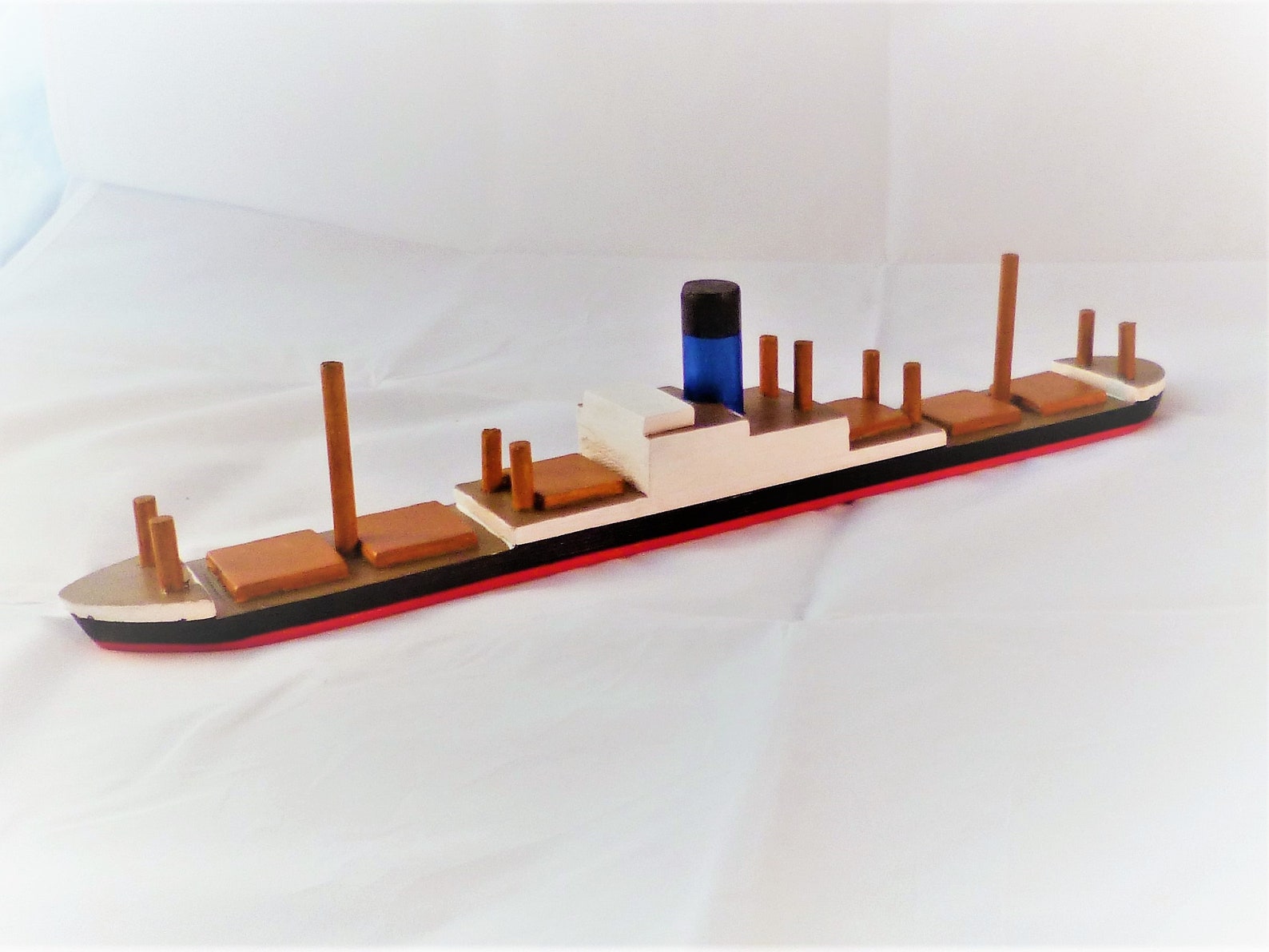 Wooden Ship Model - Blue Funnel 'A' Boat - 1940's General Cargo Ship ...