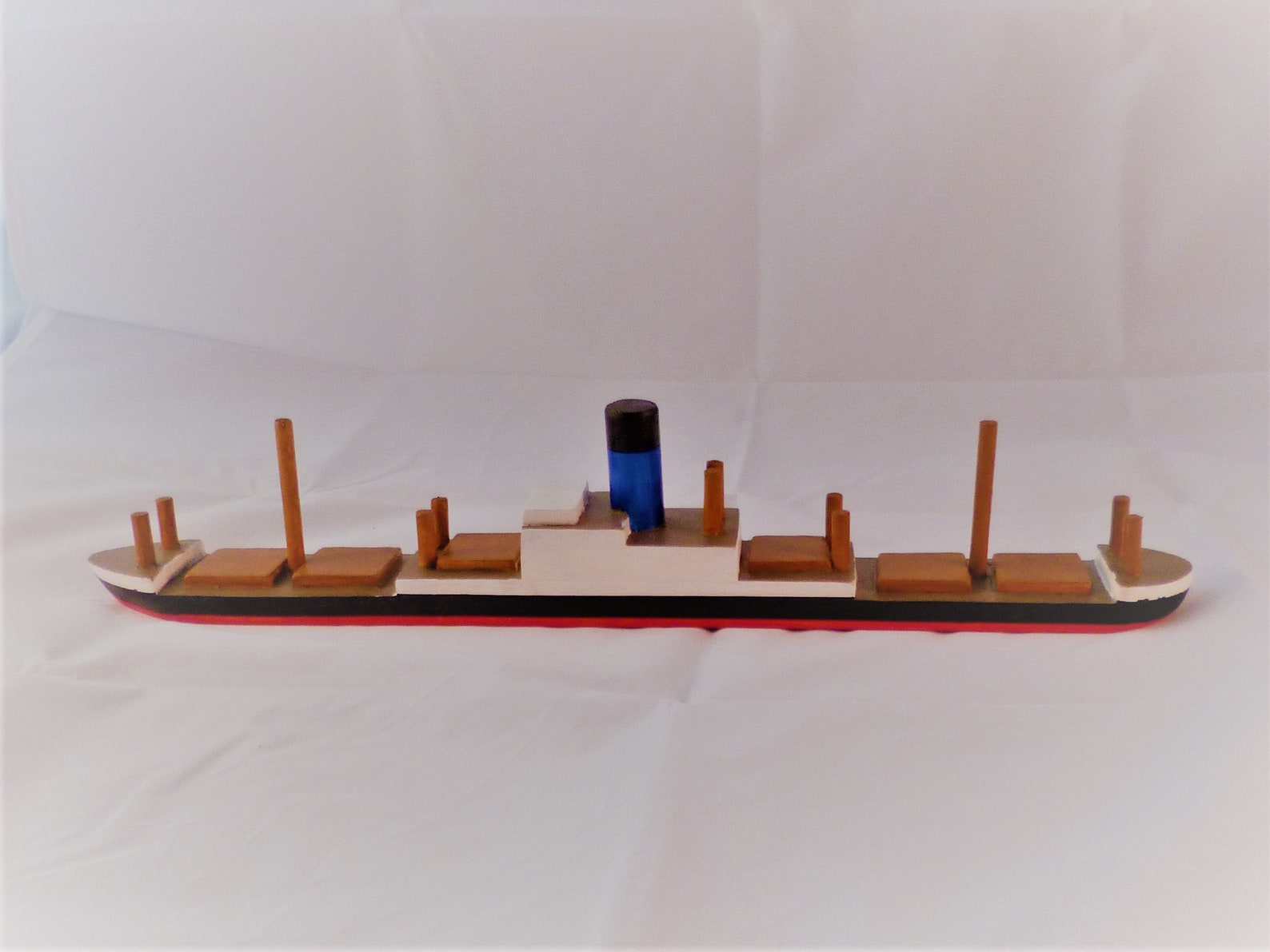 Wooden Ship Model - Blue Funnel 'A' Boat - 1940's General Cargo Ship ...