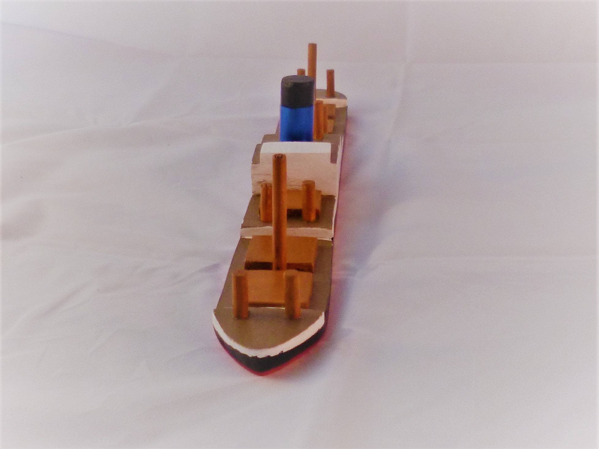 Wooden Ship Model Blue Funnel 'A' Boat 1940's General Cargo Ship ...
