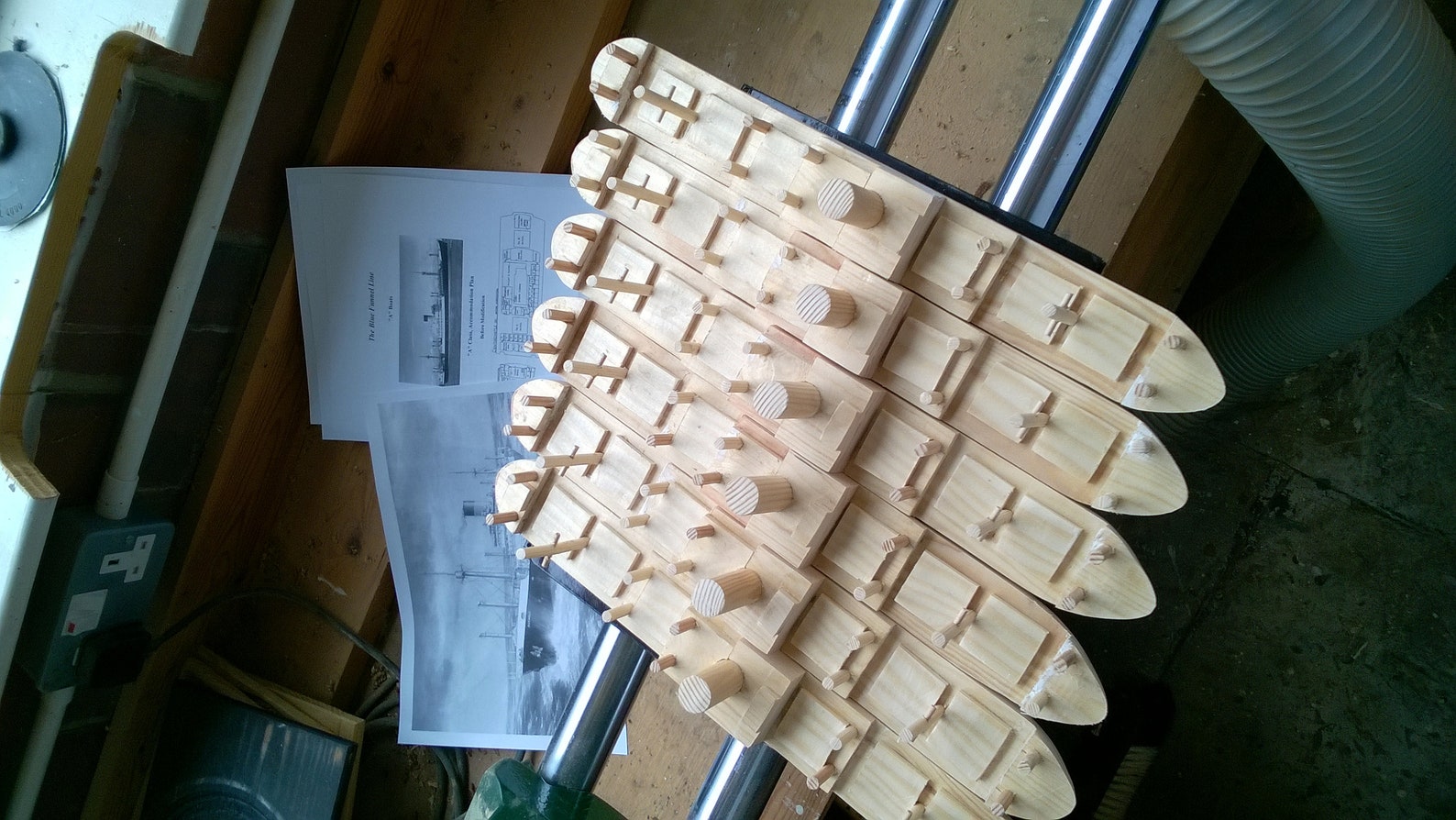 Wooden Ship Model Blue Funnel 'A' Boat 1940's General Cargo Ship ...