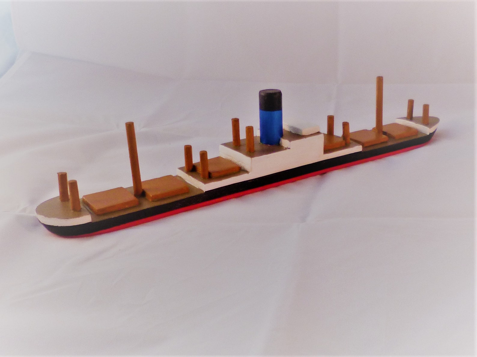 Wooden Ship Model - Blue Funnel 'A' Boat - 1940's General Cargo Ship ...