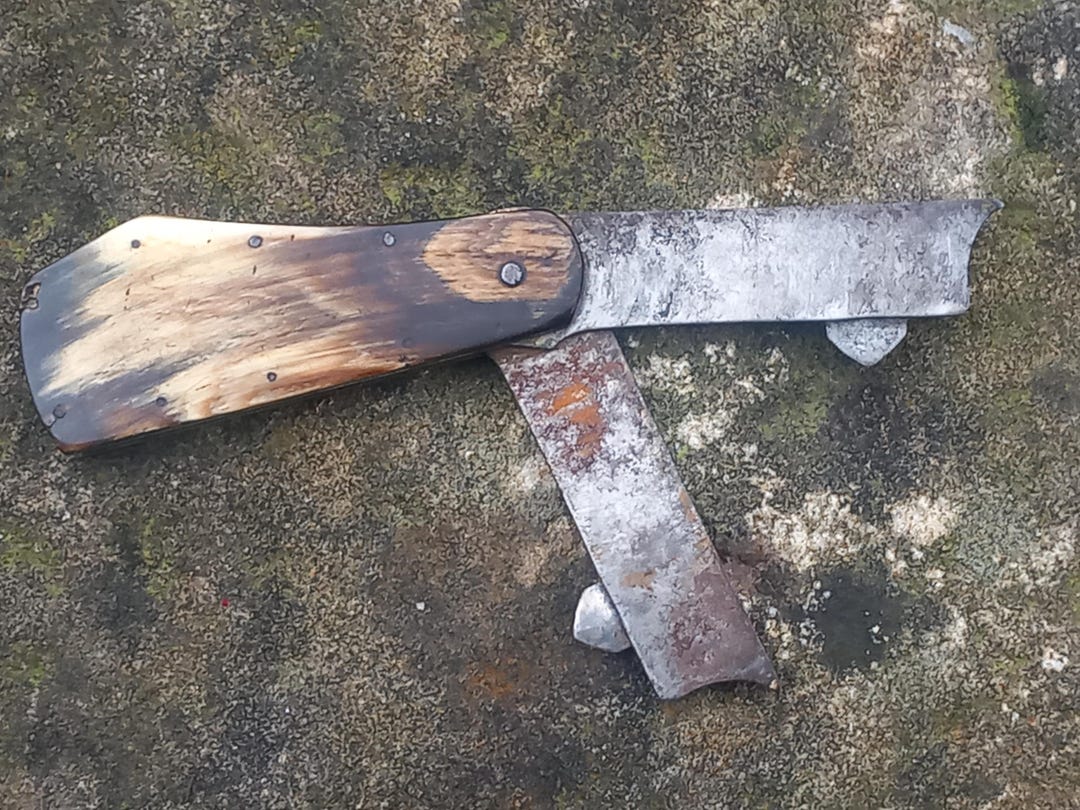 Quality C19th Victorian Buffalo Horn Bone Handle Folding Fleam Tool ...