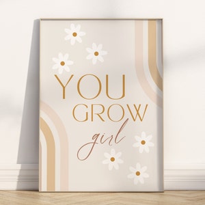 You Grow Girl Printable Daisy Decor Baby Girl Nursery Decor - Etsy