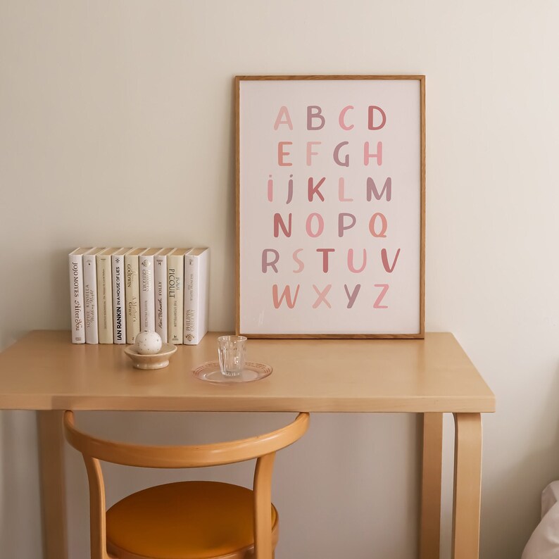 Pink ABC Poster: Colorful Kids Alphabet Print (digital Download) - Etsy