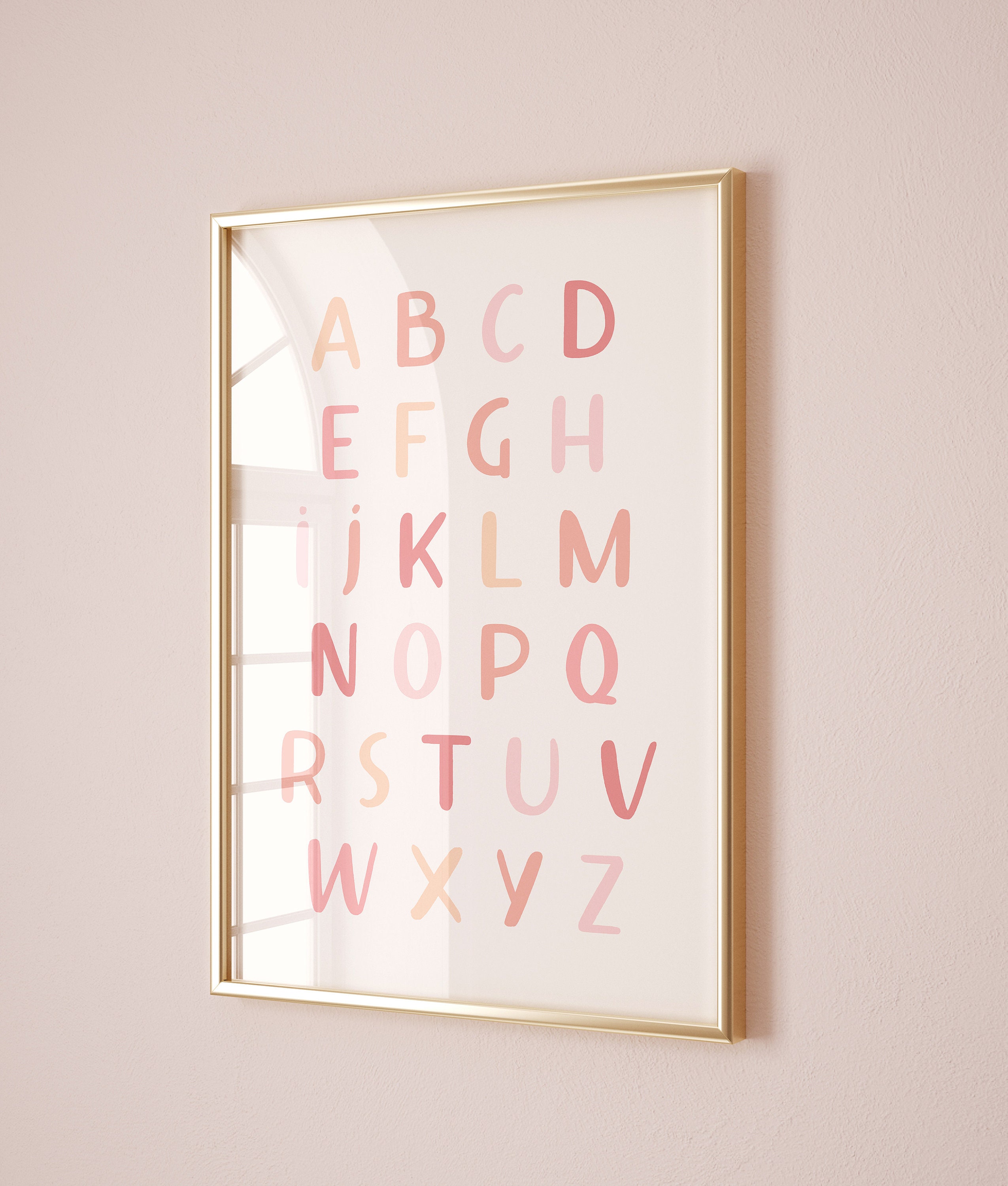 Pink ABC Poster: Colorful Kids Alphabet Print (digital Download) - Etsy
