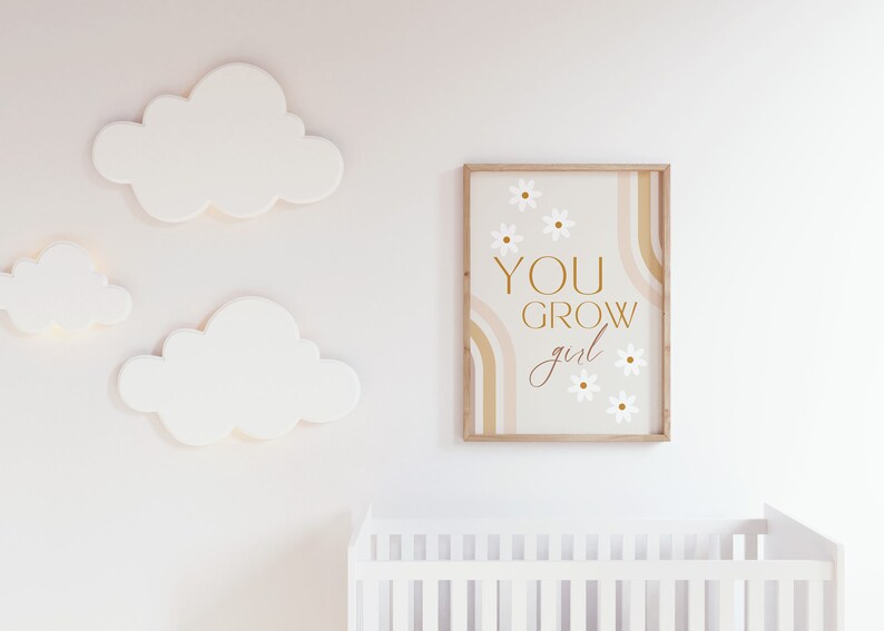 You Grow Girl Printable Daisy Decor Baby Girl Nursery Decor - Etsy