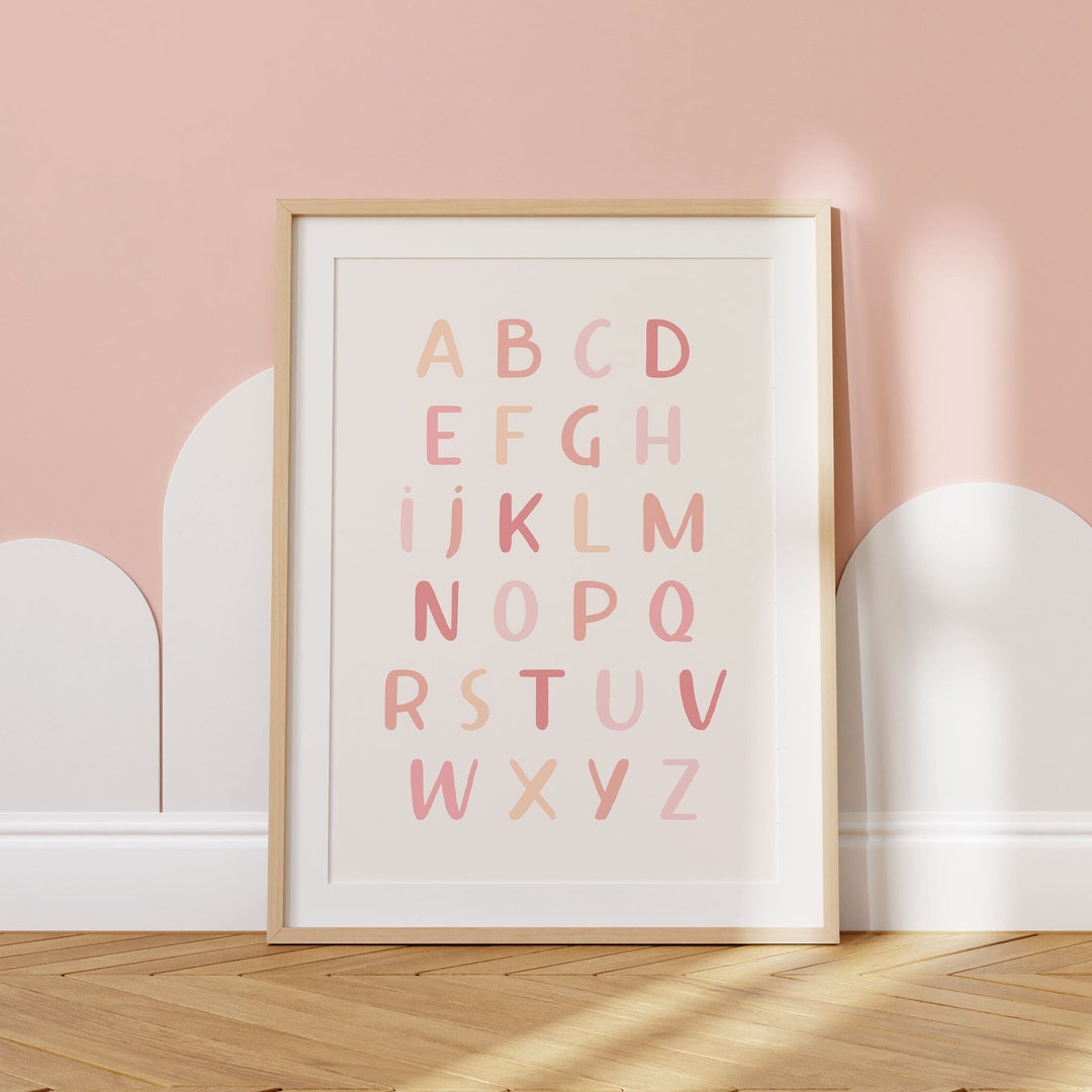 Pink ABC Poster: Colorful Kids Alphabet Print (digital Download) - Etsy