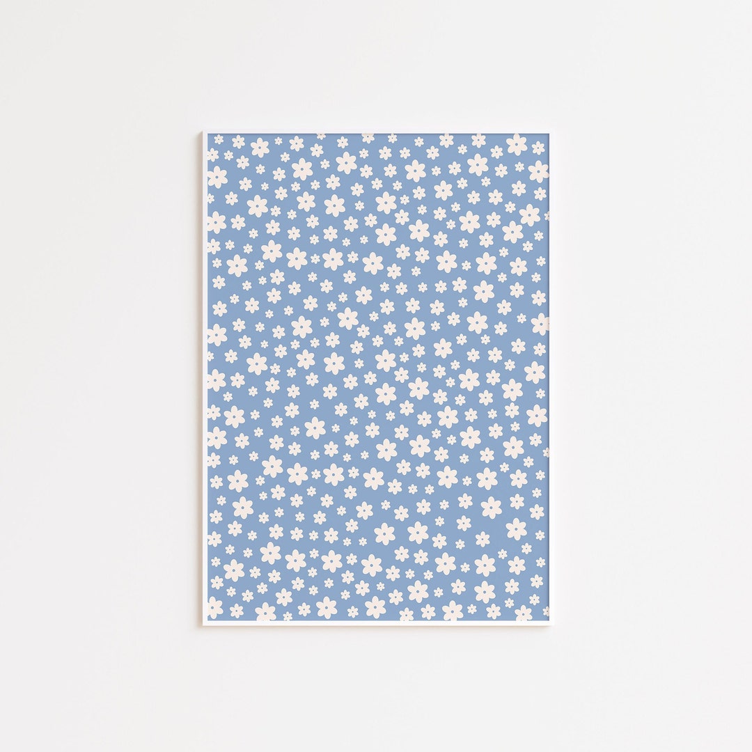 Blue Daisy Print: Indigo Floral Wall Art (digital Download) - Etsy