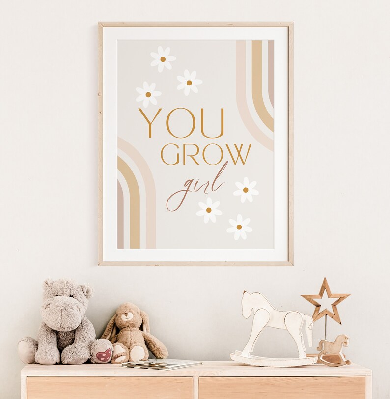 You Grow Girl Printable Daisy Decor Baby Girl Nursery Decor - Etsy
