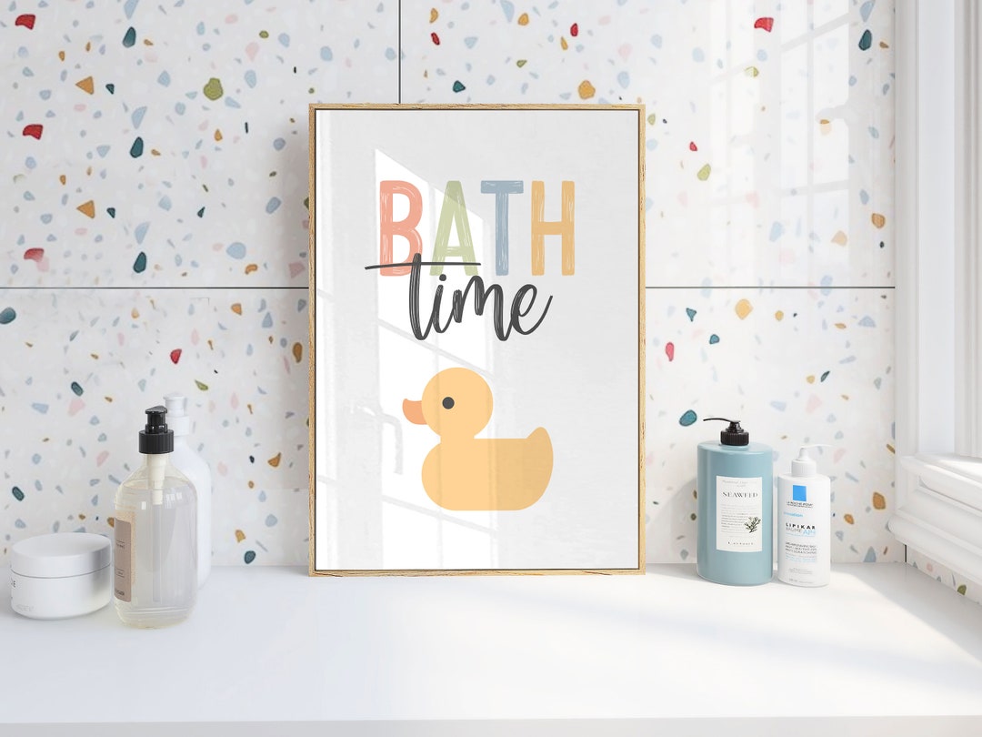 Kids Bathroom Decor, Bathroom Wall Art, Bath Time Print for Kids ...