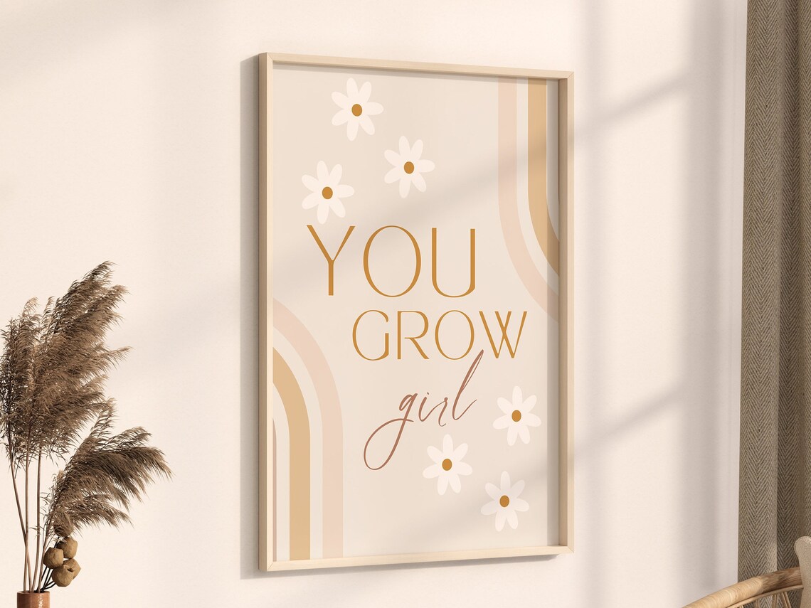 You Grow Girl Printable Daisy Decor Baby Girl Nursery Decor - Etsy