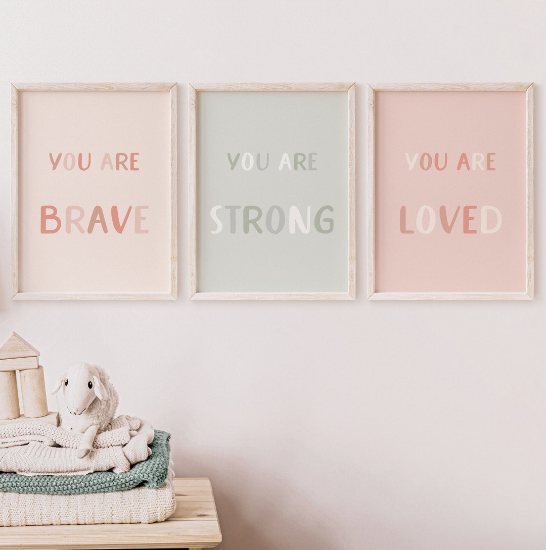 Boho Kids Prints Set: Brave, Strong, Loved (digital Download) - Etsy