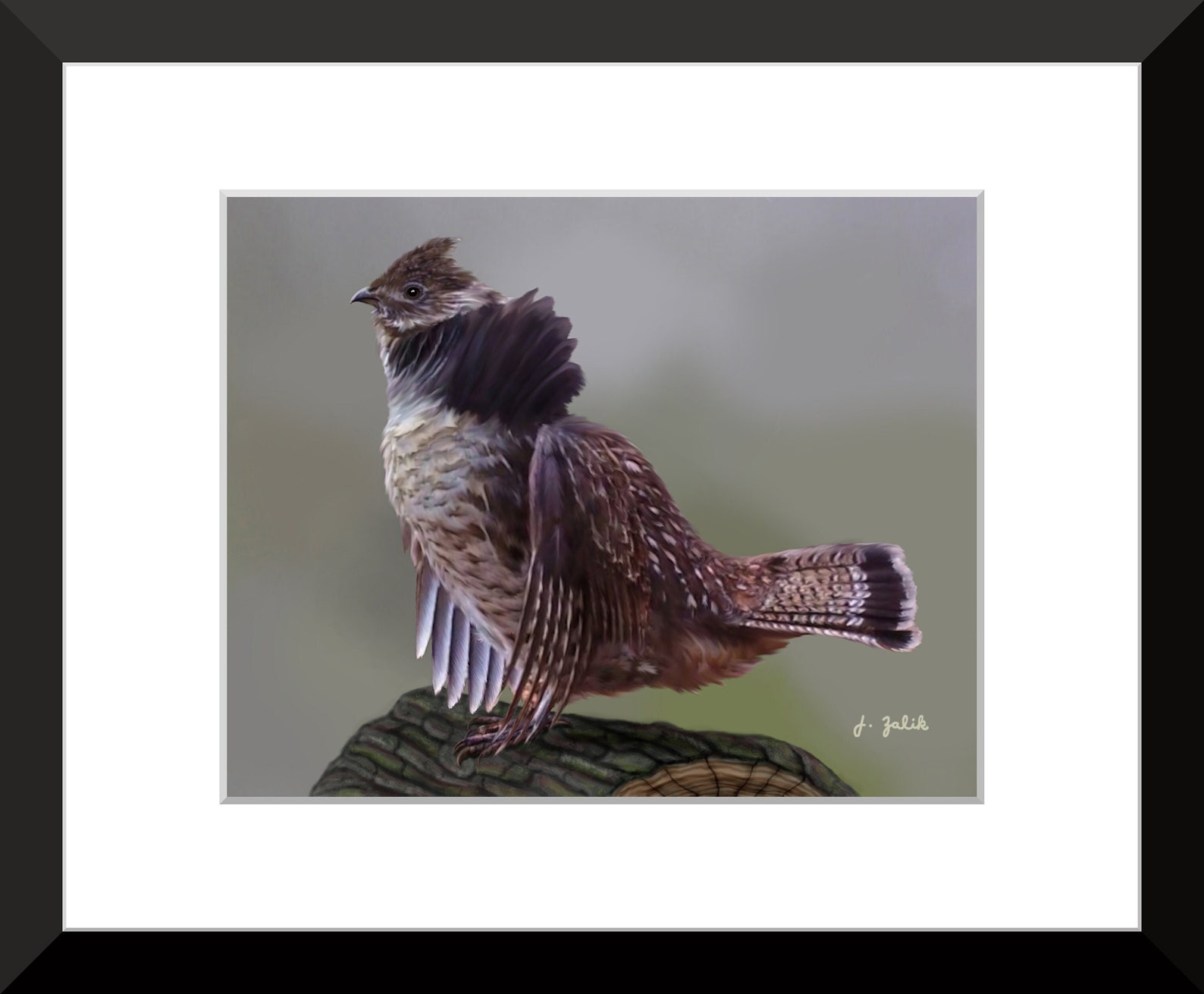 Ruffed Grouse Art Print, Bird Art, Grouse Painting, Home Decor, Forest ...