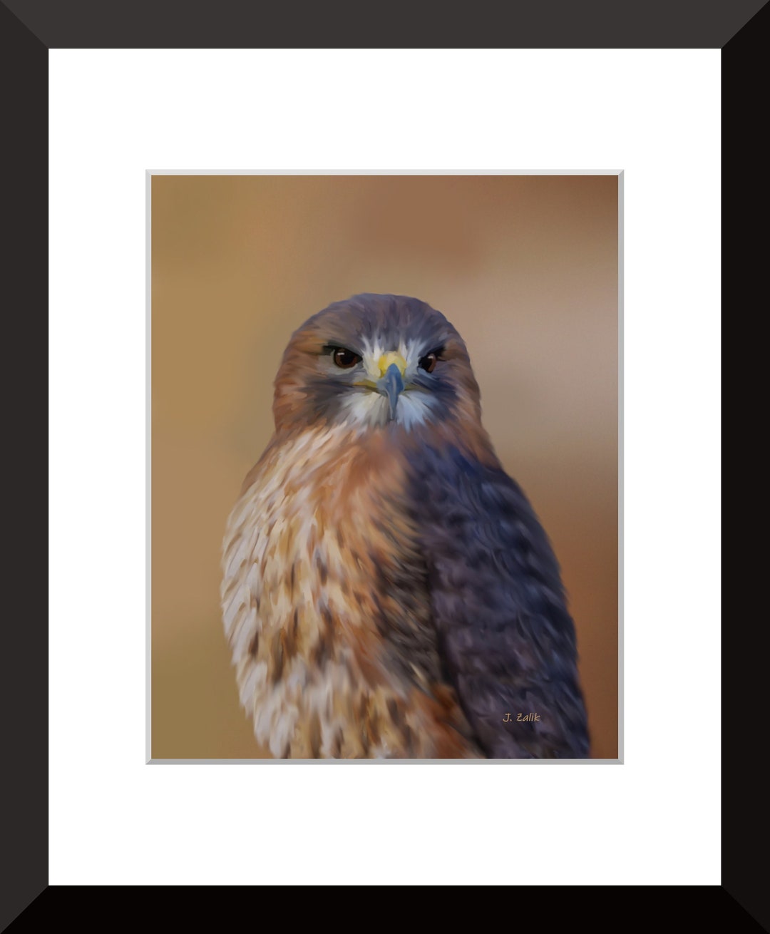 Red-tailed Hawk Art Print, Red-tailed Hawk Painting, Bird Art, Home ...