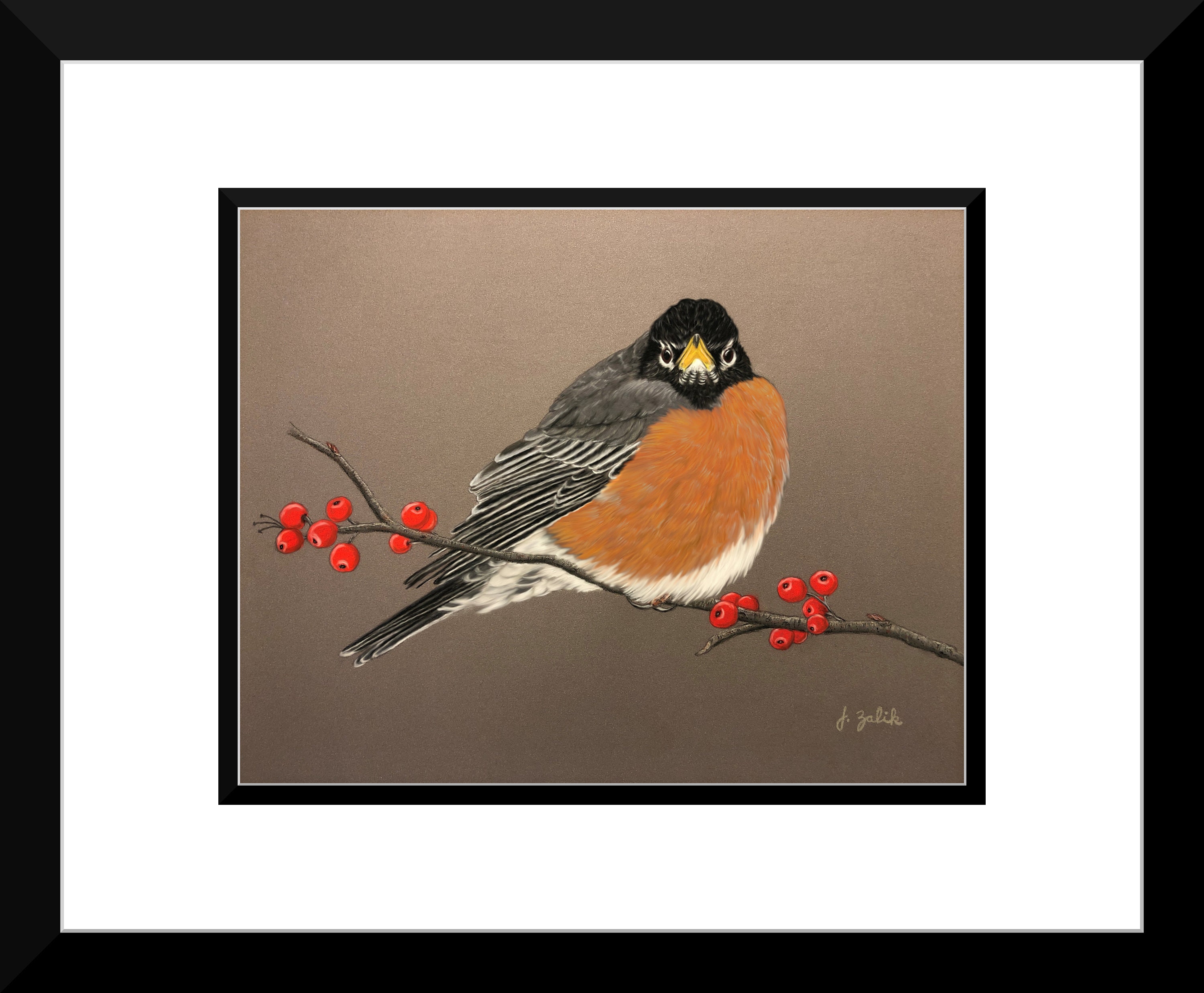 American Robin Art Print, Bird Art, Robin Painting, Home Decor, Fall ...