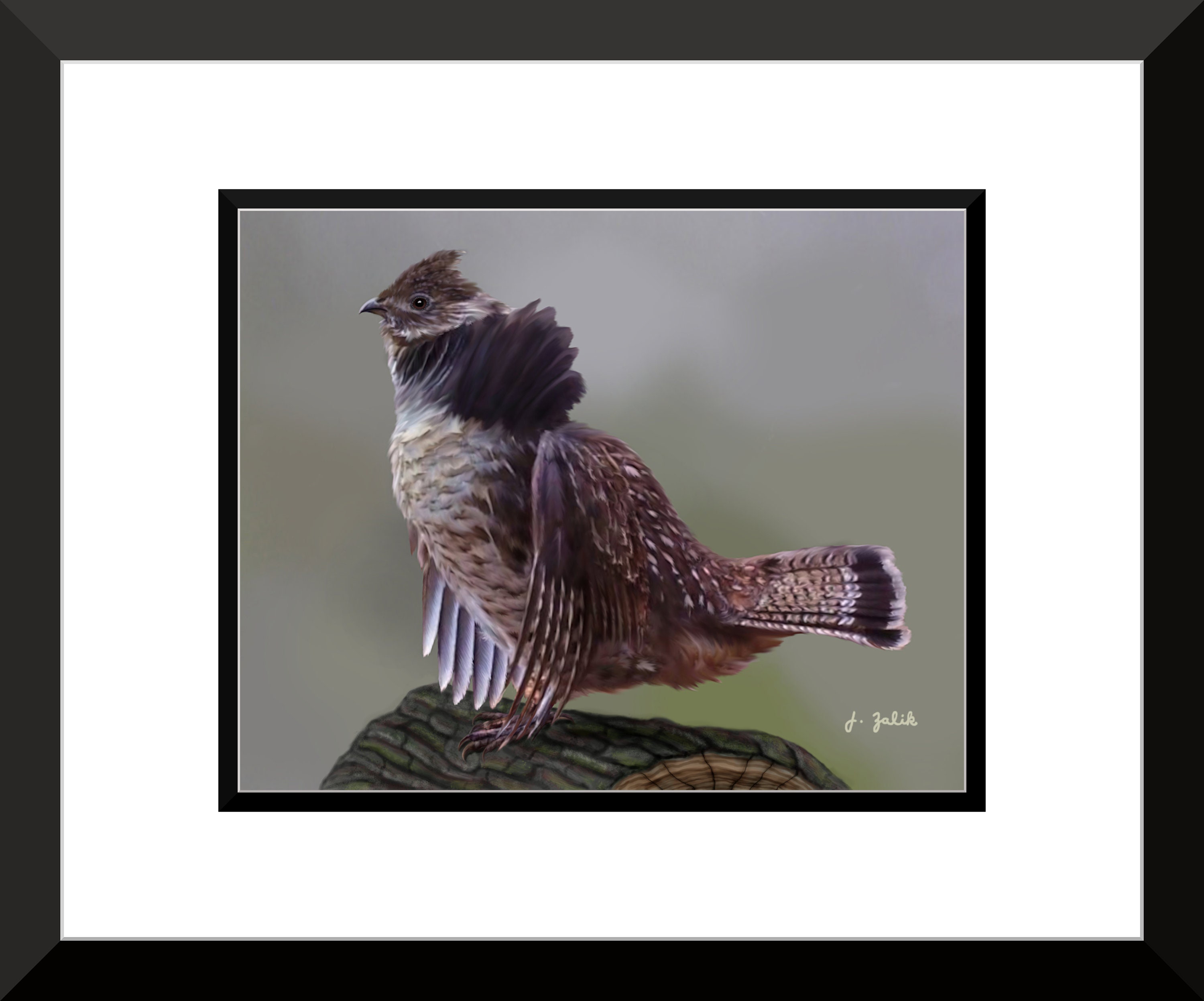 Ruffed Grouse Art Print, Bird Art, Grouse Painting, Home Decor, Forest ...