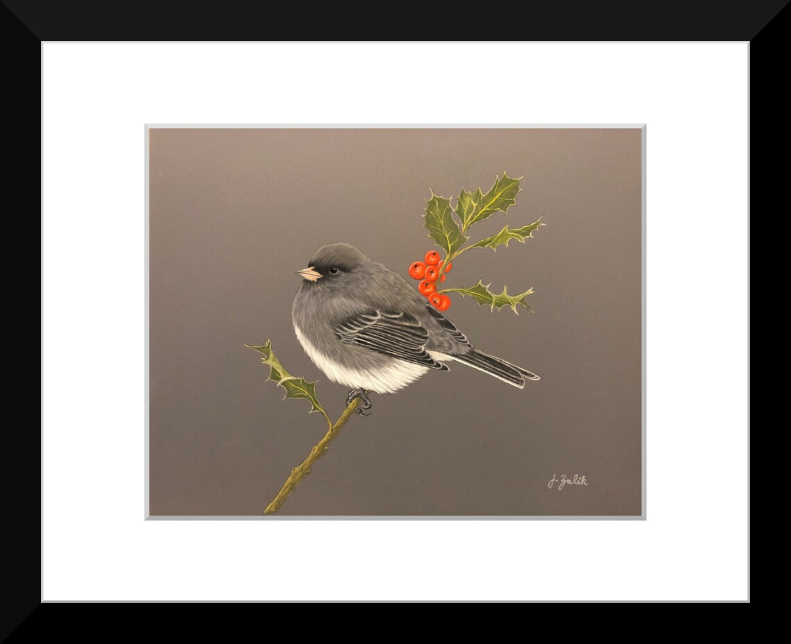 Dark-eyed Junco Art Print, Bird Art, Junco Painting, Home Decor, Feeder ...