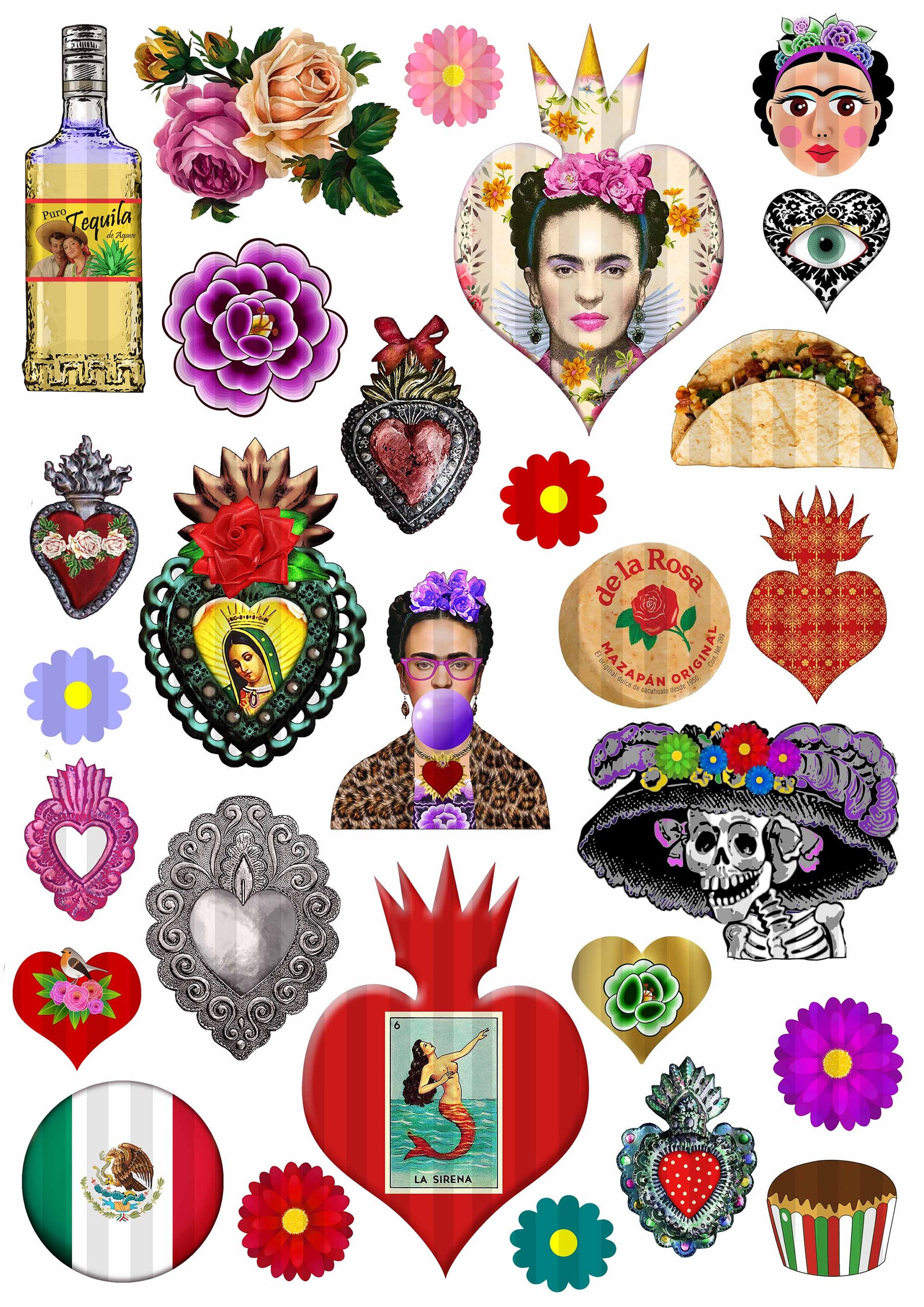 Digital Kit Sacred Heart Mexican Milagro Reliquary 60 Digital ...