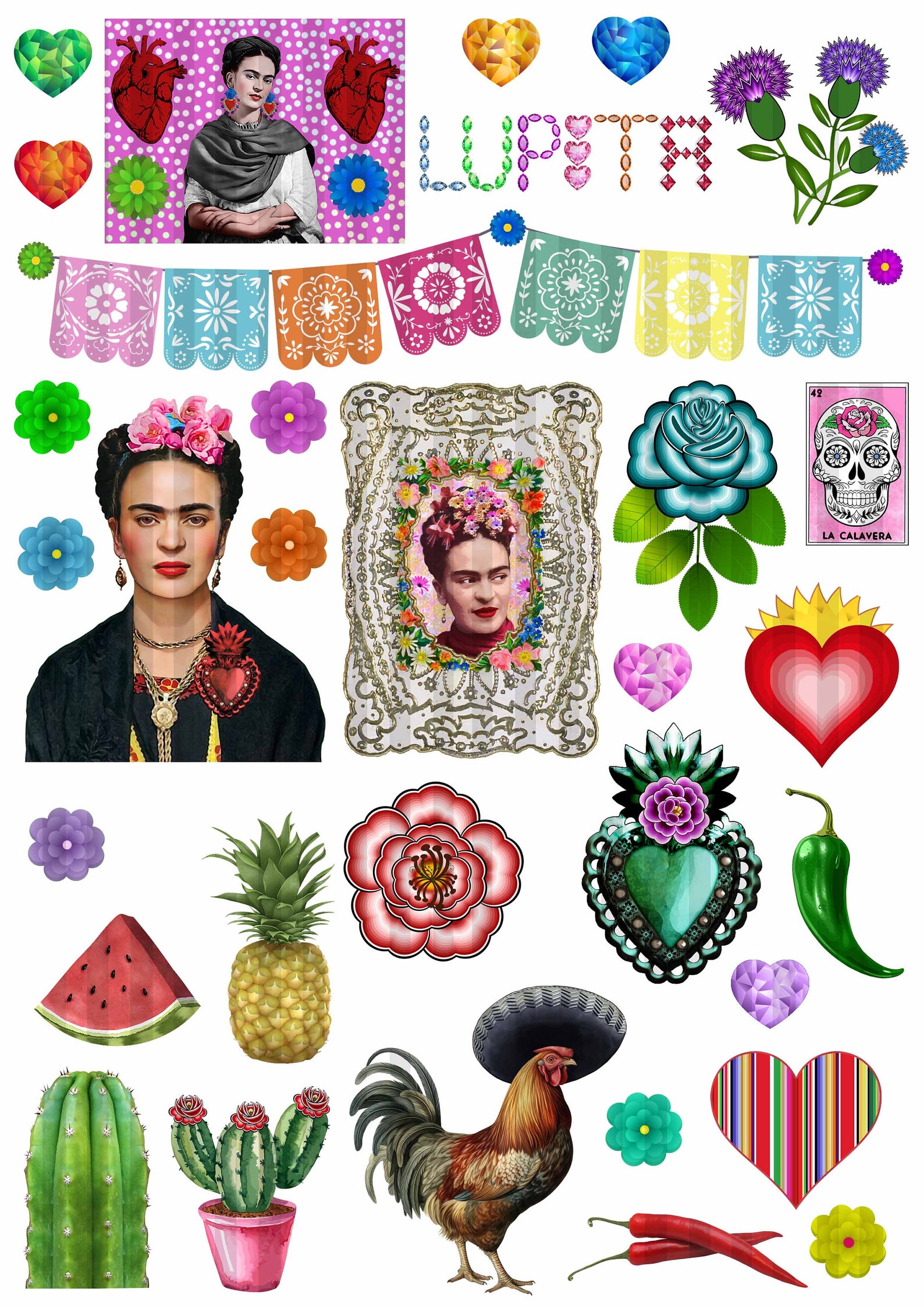 Digital Kit Sacred Heart Mexican Milagro Reliquary 60 Digital ...