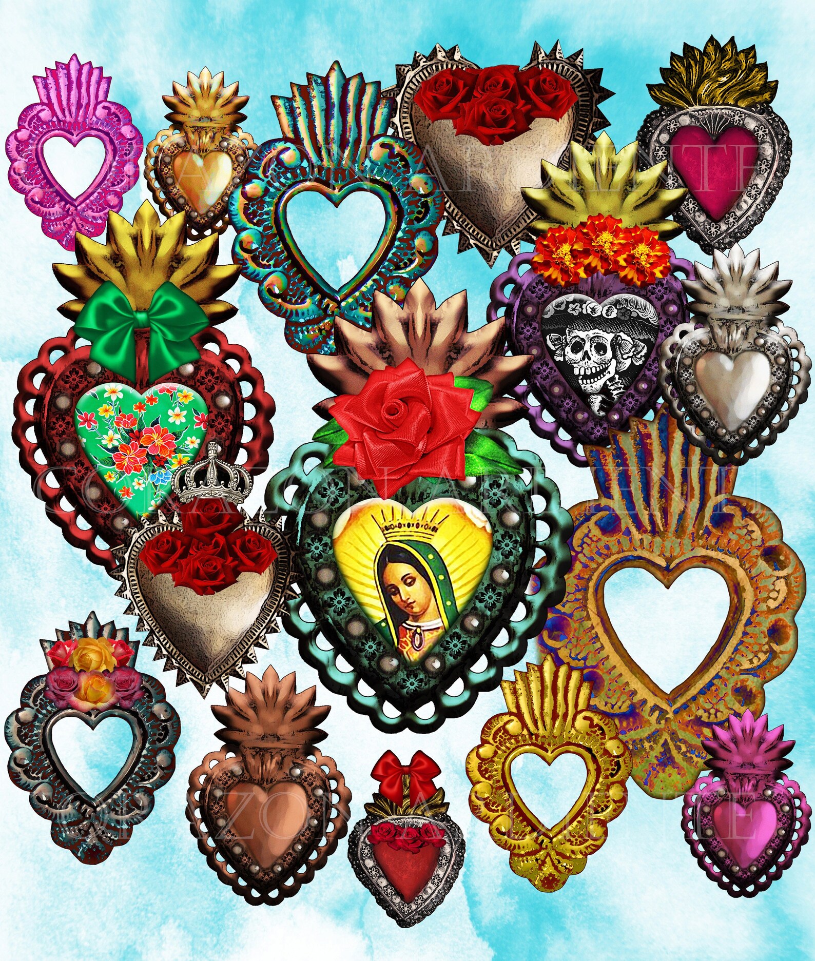 Sacred Heart Mexican Nicho Reliquary 3 Zip Folders 27 Digital ...