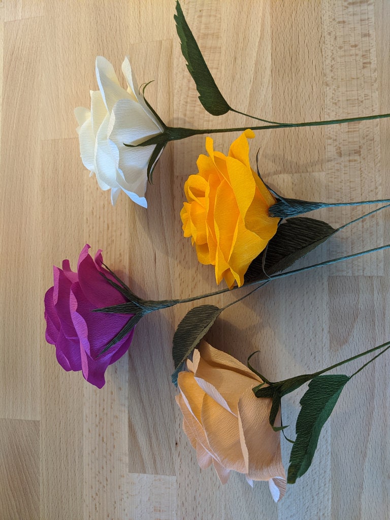 Downloadable Fine Crepe Paper Rose Template/pdf Printable - Etsy