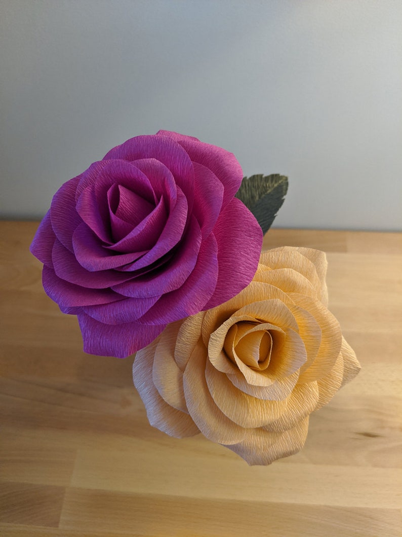 Downloadable Fine Crepe Paper Rose Template pdf Printable Etsy