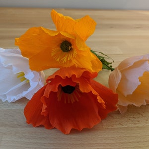 Downloadable Crepe Paper Poppy Template/pdf Printable Download/diy ...