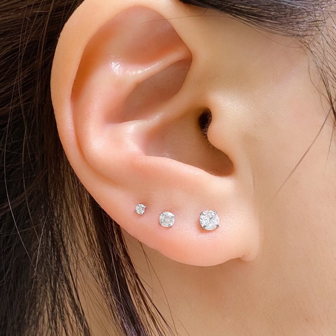 20G Push in Labret 2mm/3mm/4mm CZ Prong Set Silver Labret - Etsy