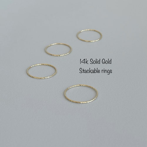 Thin Round Gold Stackable Ring 14k Gold Filled Stacking - Etsy