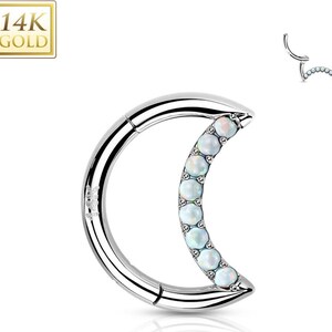 16g 14k Solid Gold Crescent Daith Clicker Hoop(single), 16g 8mm Dainty ...