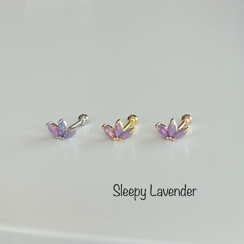 Genuine OPAL Crown Piercing single Triple Marquise Opal | Etsy