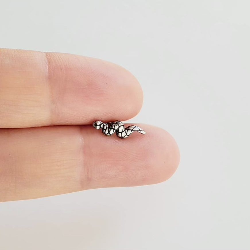 16g Snake Piercing single 316L Surgical Steel Cartilage | Etsy