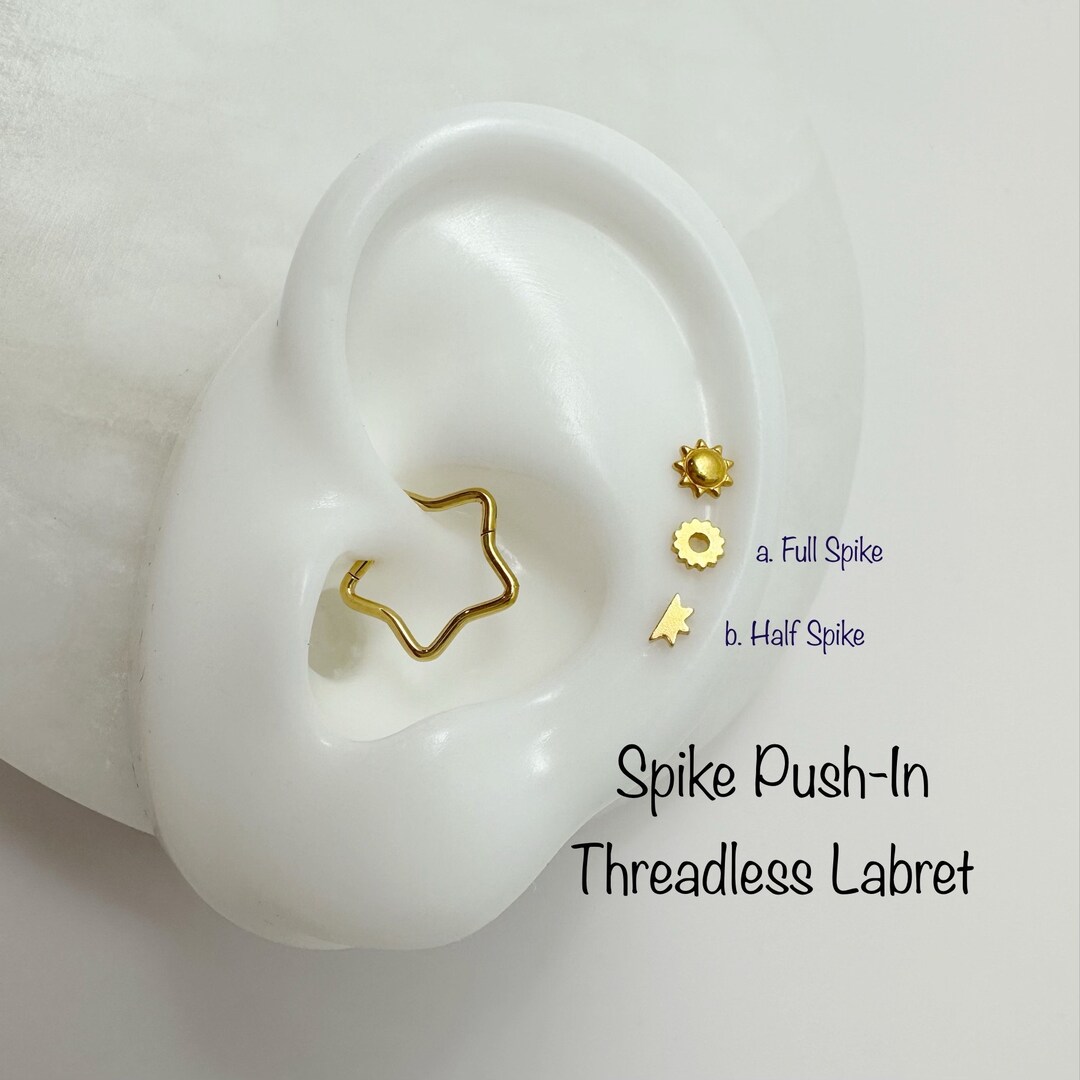 20g 18g 16g Spike Push in Labret, Circle Spike, Half Spike, Cartilage ...