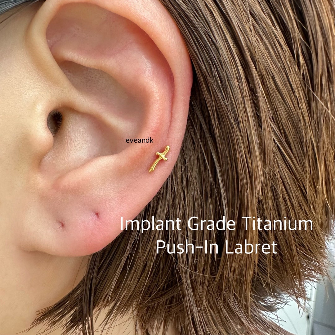 20g 18g 16g Pirate Cutlass Sword Implant Grade Titanium Push-in Labret ...