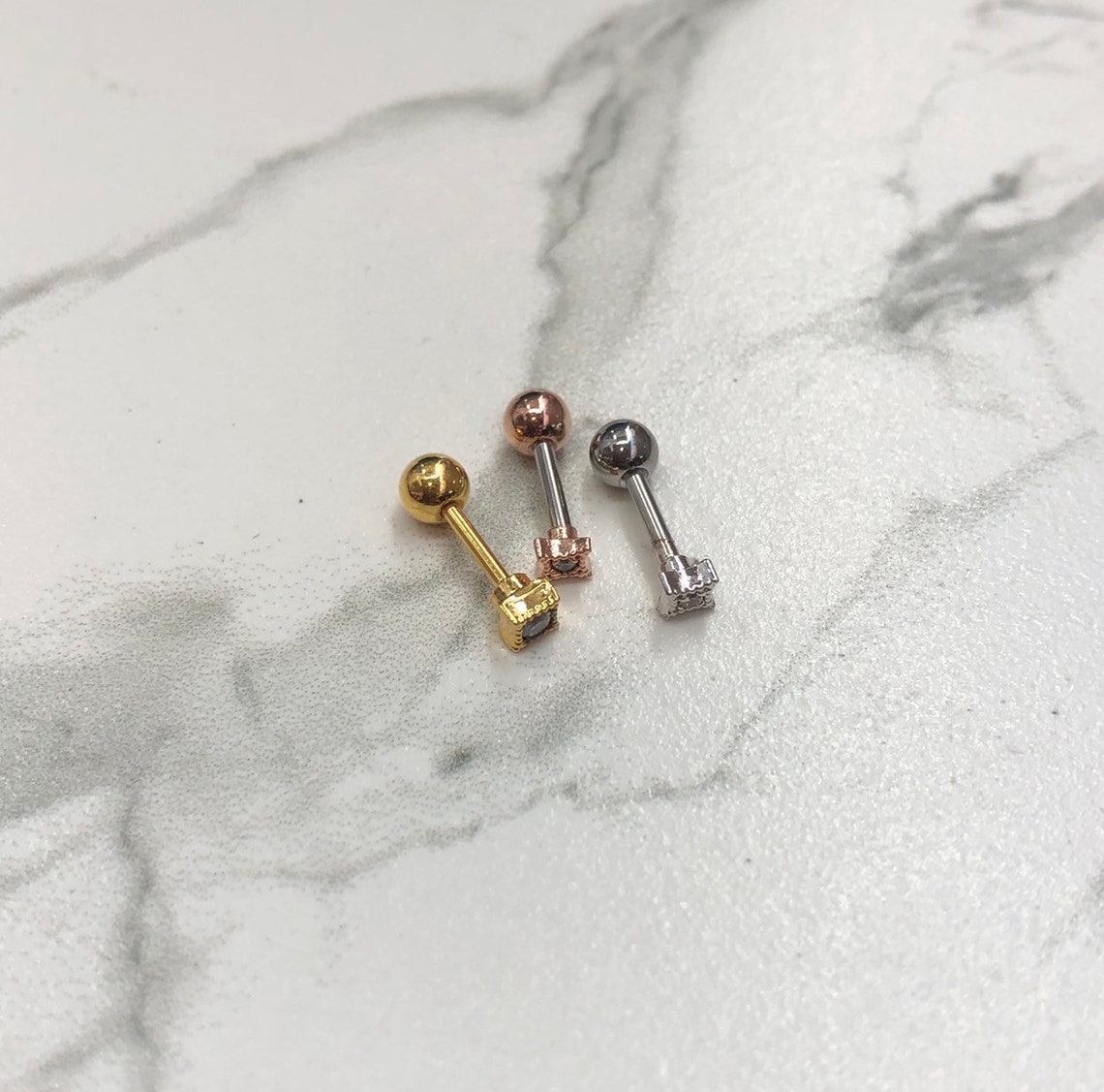 16g Tiny Diamond Piercing Minimalist Helix Tragus Cartilage - Etsy