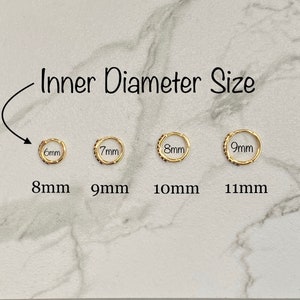 6mm/7mm/8mm/9mm Tiny Cubic Zirconia Huggie Hoop (single or Pair), 14k ...