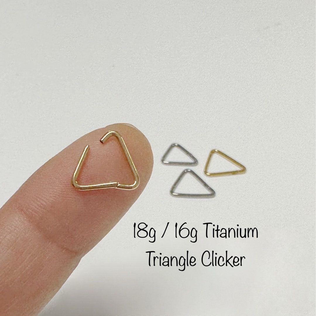 18g 16g Triangle Titanium Seamless Hinged Clicker, ASTM F-136 Titanium ...