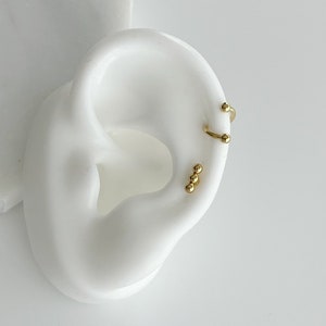 16g - 2.5mm Gold Ball 316L Surgical Steel Spiral Piercing (single ...