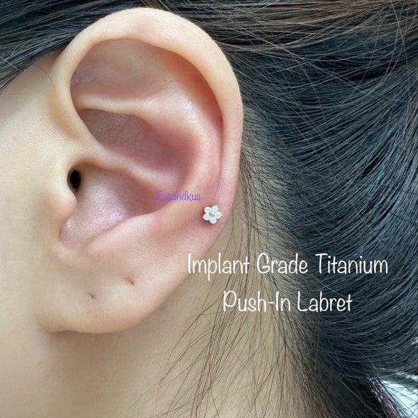 Titanium Flower Tragus Piercing - Etsy