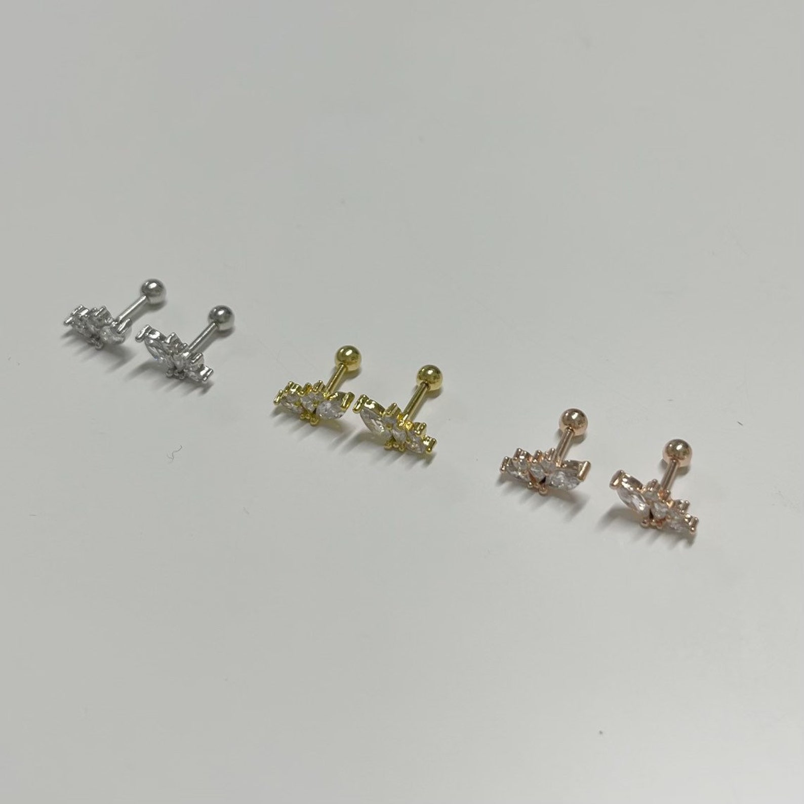 Angel Wings Piercing (single) Mix Marquise Cz Piercing, 925 Sterling ...