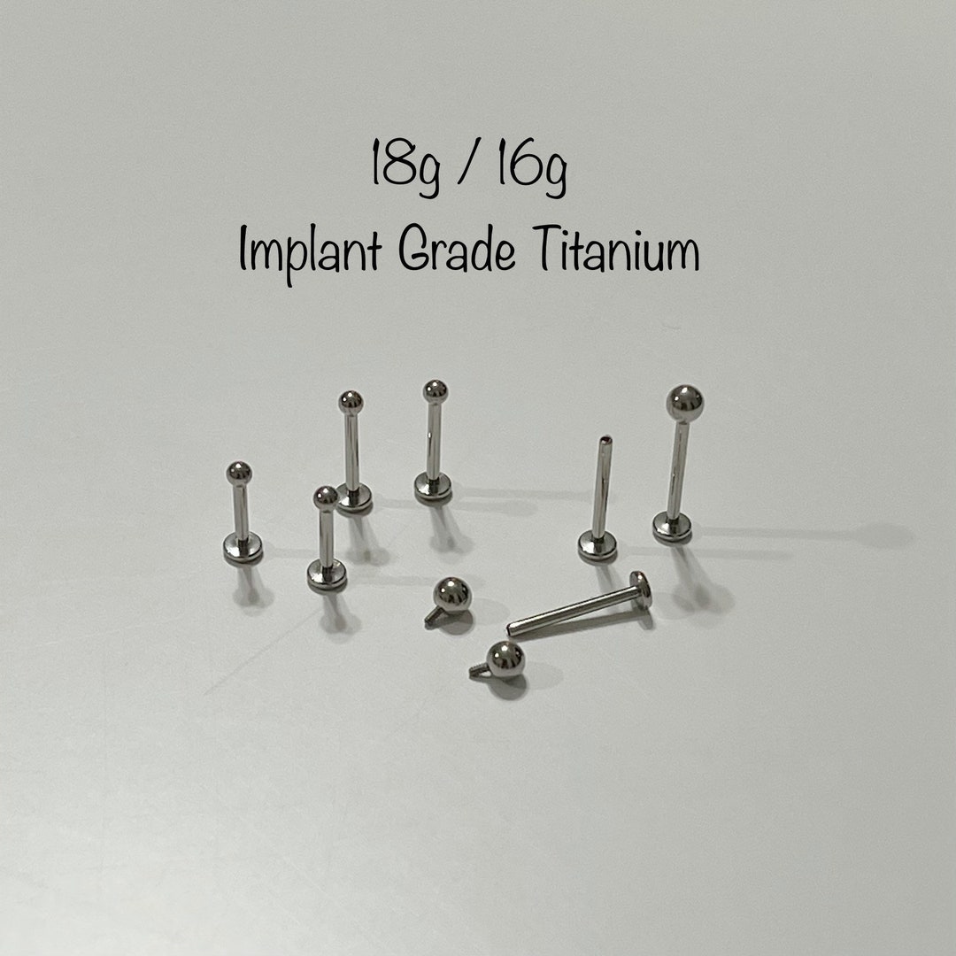 18g 16g 2mm 3mm Tiny Ball Internally Threaded Monroe Labret, Ball ...