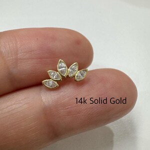 Five CZ Marquise Crown Titanium Labret: Implant Grade Threadless ...