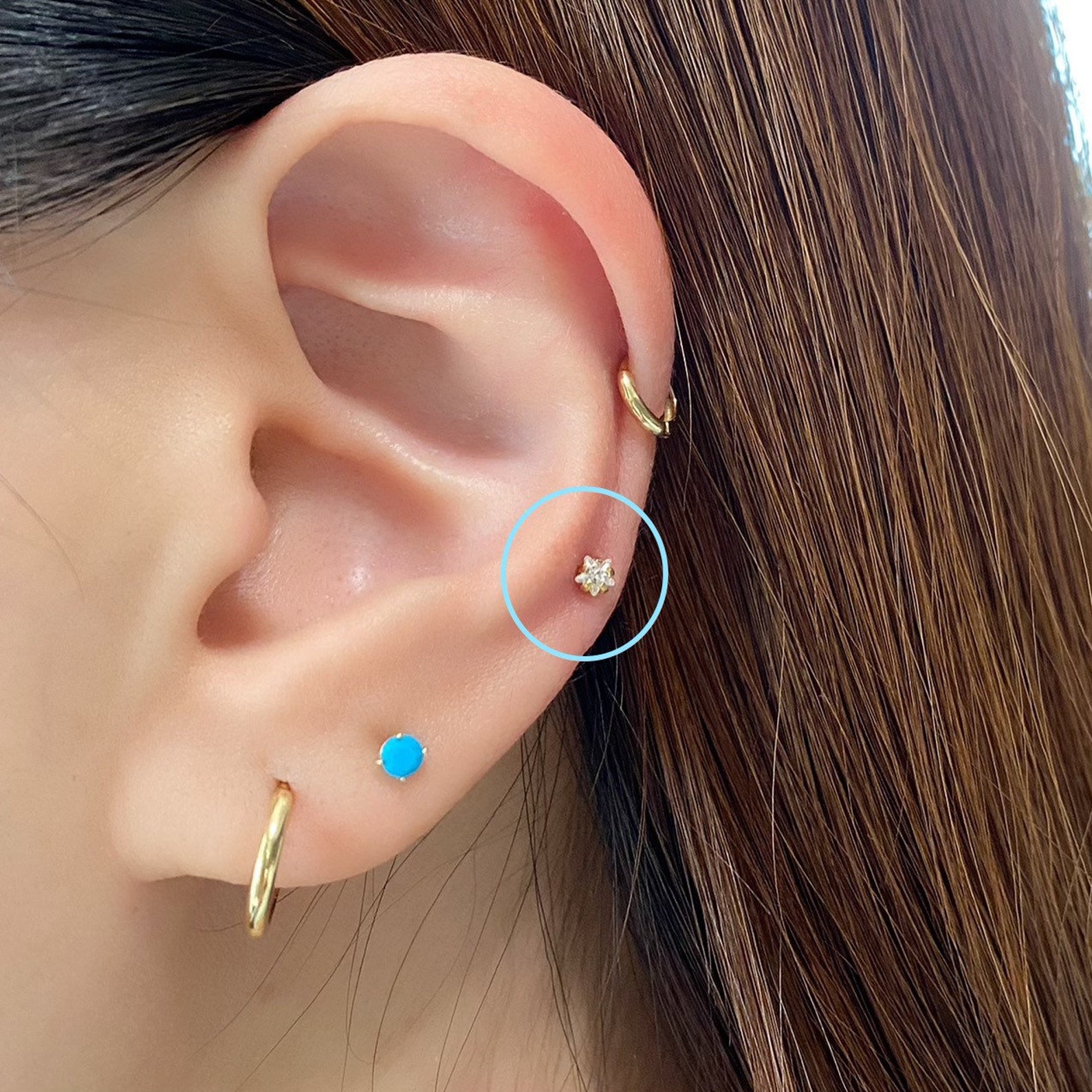 16g CZ Star Piercing 316L Surgical Steel Tiny CZ 3mm Star - Etsy