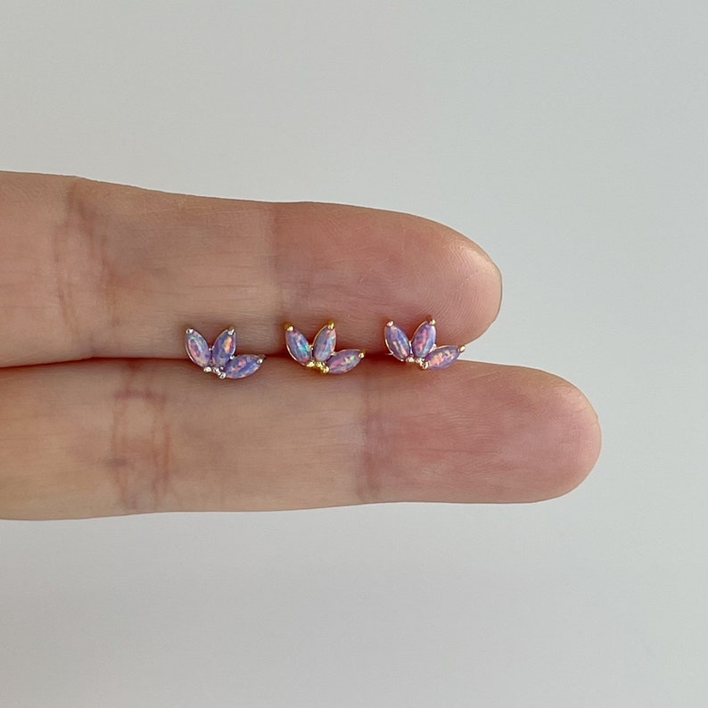 Genuine OPAL Crown Piercing single Triple Marquise Opal | Etsy