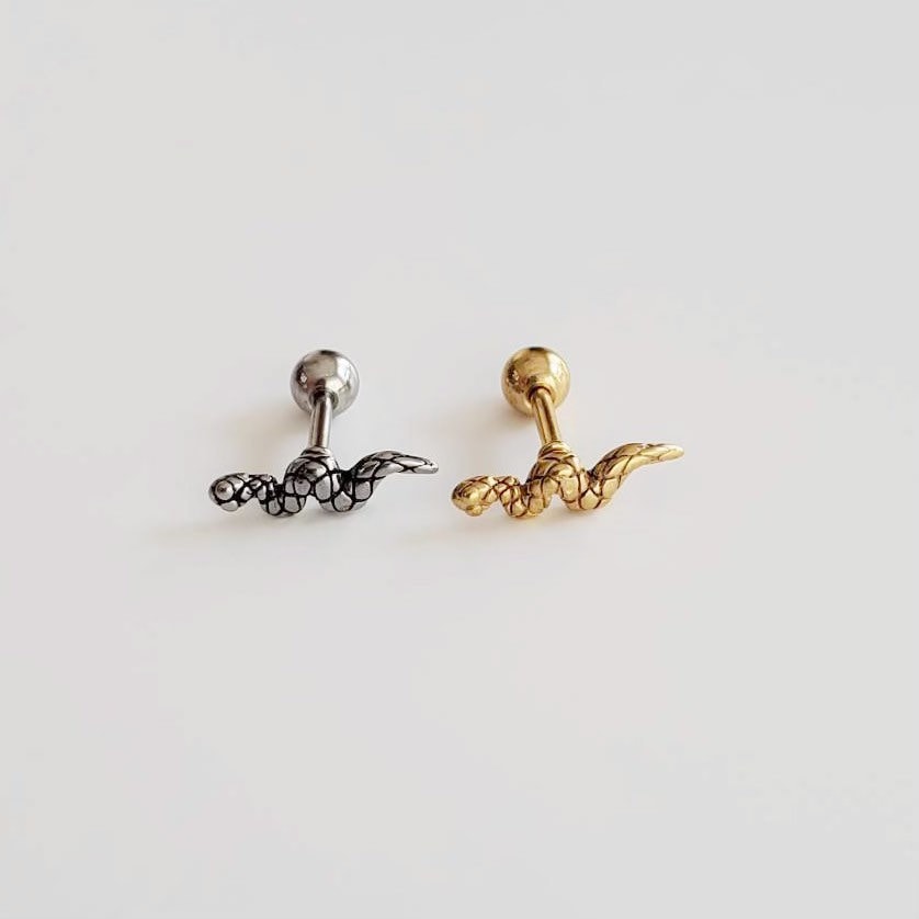 16g Snake Piercing single 316L Surgical Steel Cartilage | Etsy