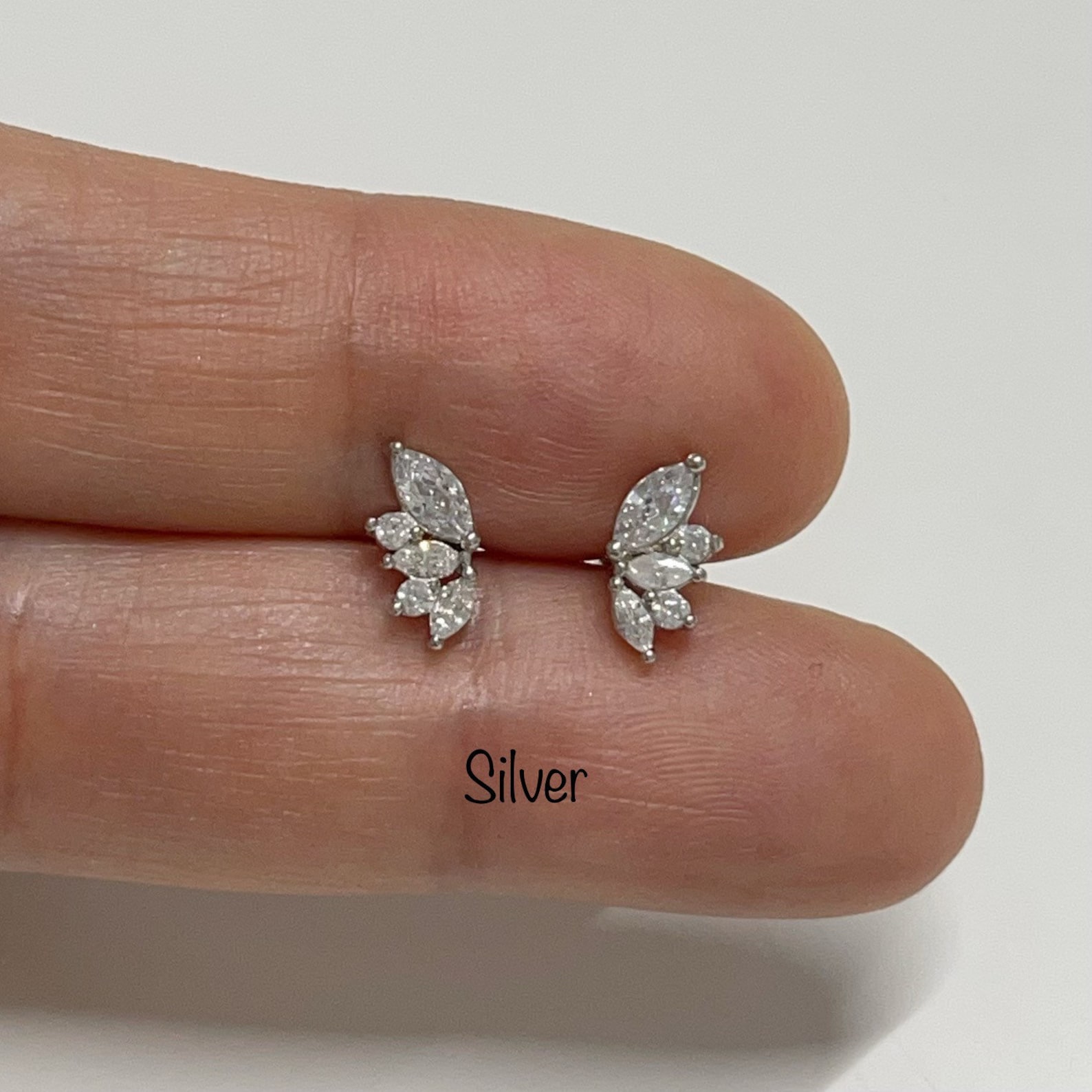 Angel Wings Piercing (single) Mix Marquise Cz Piercing, 925 Sterling ...